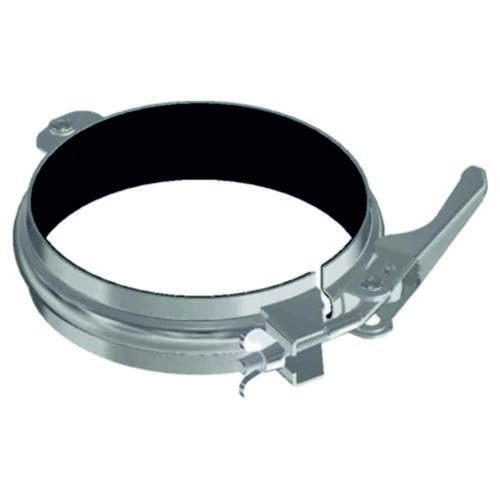 Quick release clamping ring with seal for pipes with beaded flange ...
