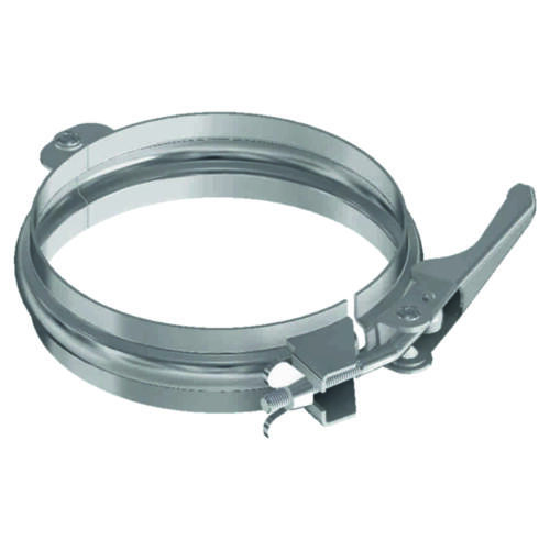 Quick release clamping ring without seal for pipes with beaded flange ...