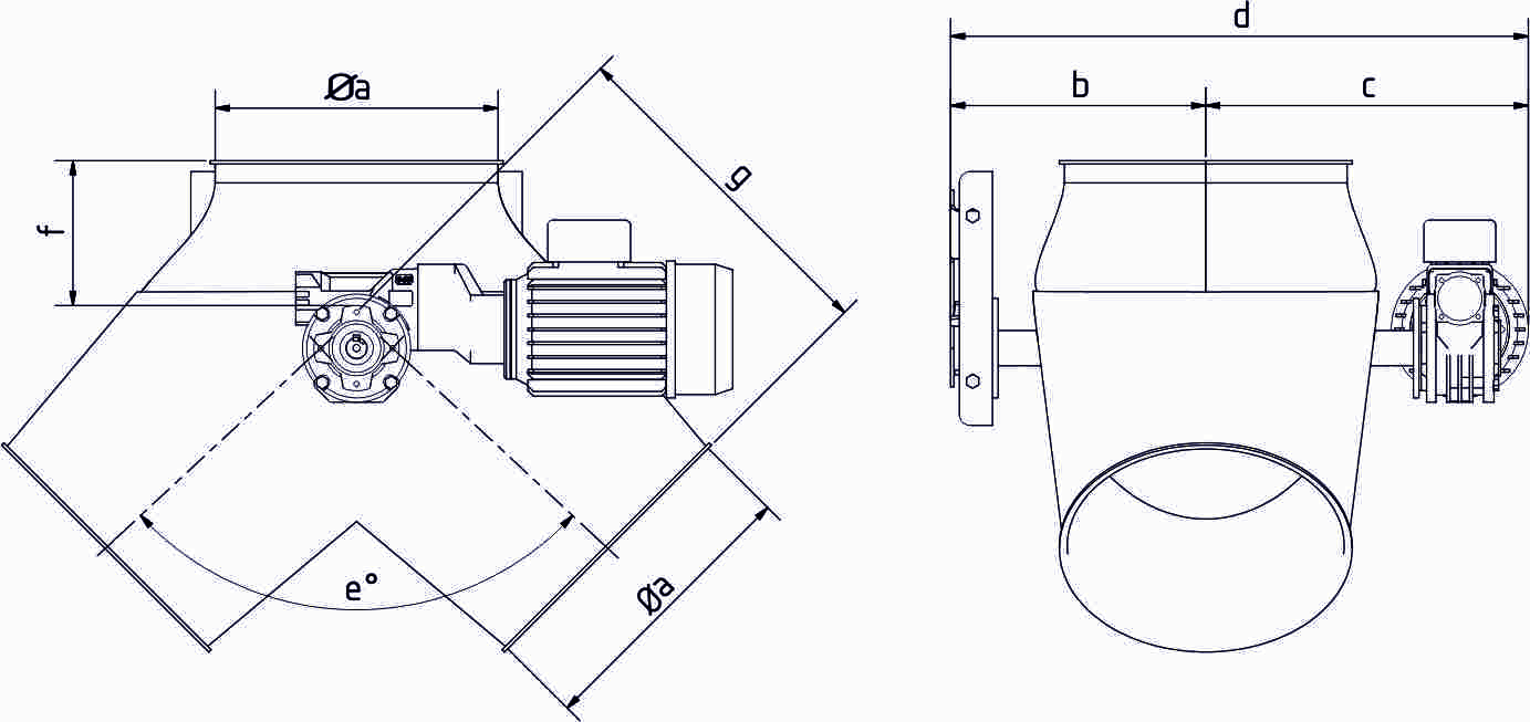 Modular two way valve 2x45° electrical - Schmelzer
