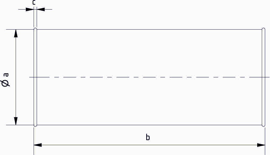 Pipe with beaded flange nominal length 2000 - Schmelzer
